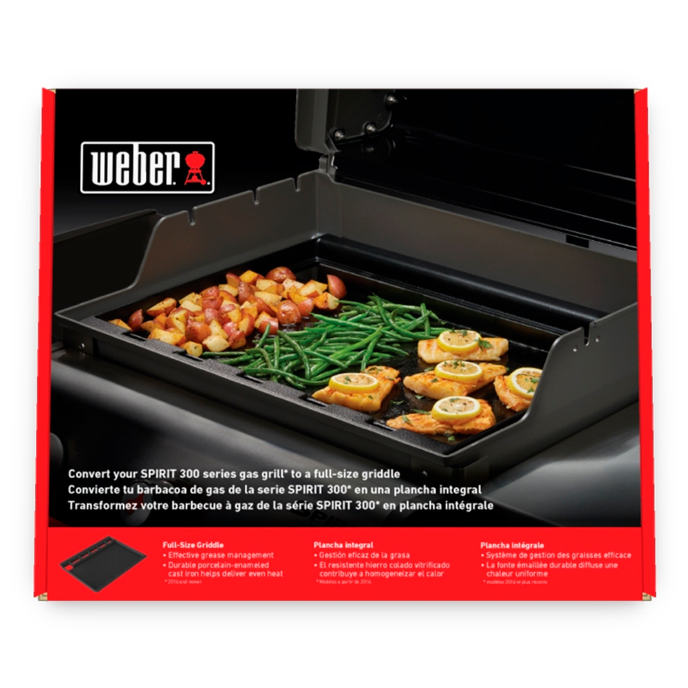 Weber Full Size Cast Iron Grill Plate For Spirit 300 - With Grease ...
